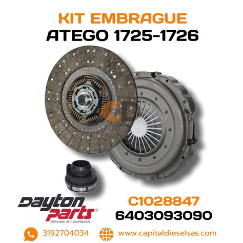 Kit Embrague Atego 1725 1726 395mm 6403093090 Capital Diesel Sas