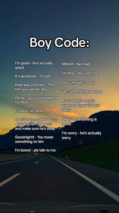 Boy Code For Girls In 2025 Good Luck Quotes Funny School Stories