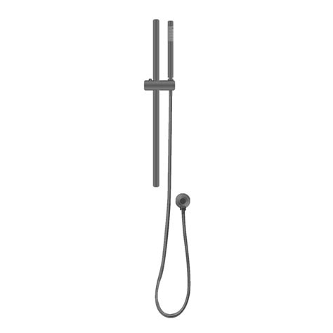 Round Gun Metal Grey Stainless Steel Rail With Handheld Showerfixed