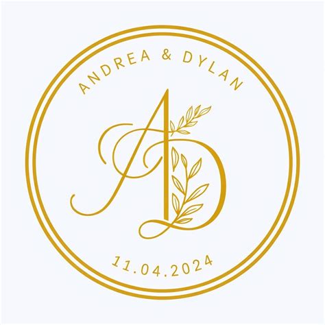 Elegant Gold Aandd Monogram With Nature Elements Logo Playground