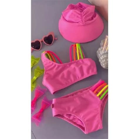 Biquíni Infantil Meninas 2 Ao 16 Juvenil Forrado Piscina Praia Natação