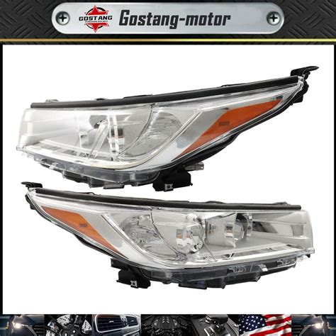 Fit For 2017 2019 Toyota Highlander Chrome Halogen Lhrh Side Headlight