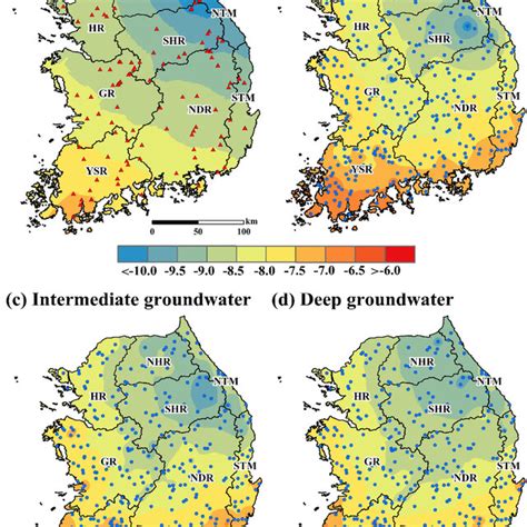 Interpolated Maps Of δ 18 O For A Spring Water B Shallow
