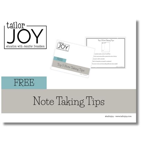 Free Note Taking Tips Tailor Joy