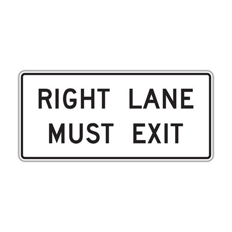R3 33 Right Lane Must Exit Hall Signs
