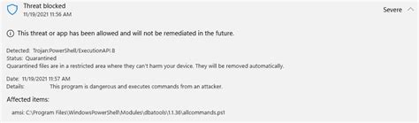 Possible Issue With Dbatools And Defender · Issue 7963 · Dataplatdbatools · Github