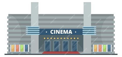 Fachada Del Edificio De Cine Icono De Color De Cine Aislado Sobre Fondo