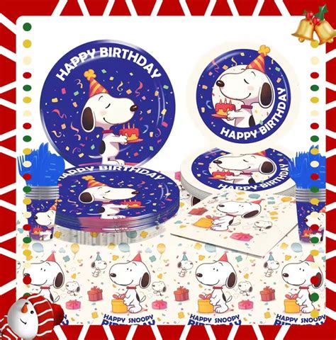 Snoopy Happy Birthday Luncheon Dessert Plates