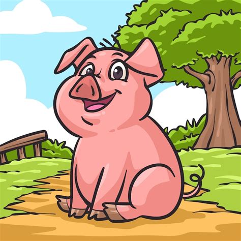 Handgezeichnete Cartoon Schwein Illustration Kostenlose Vektor