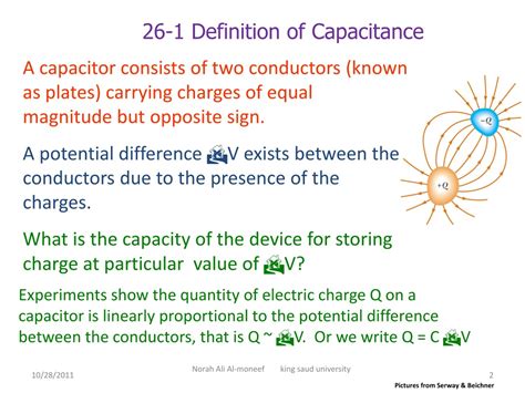 Ppt 26 1 Definition Of Capacitance 26 2 Calculating Capacitance