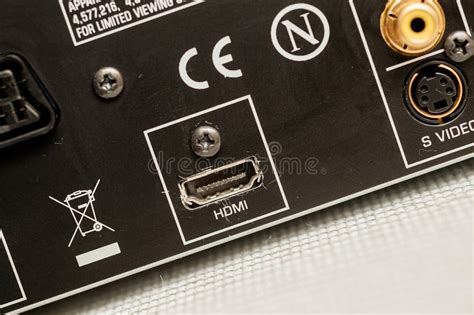 Hdmi And S Video Ports On Yamaha Dvd S1700 Rear Panel Editorial Photo
