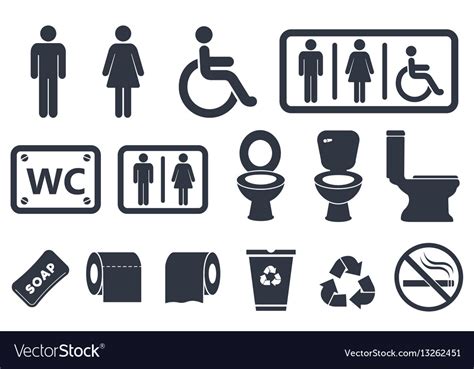 Toilet Icon Set Royalty Free Vector Image Vectorstock