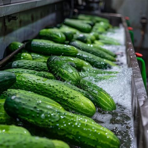 Premium Photo Washing Many Cucumbers Cucumbers Automated Washing Line
