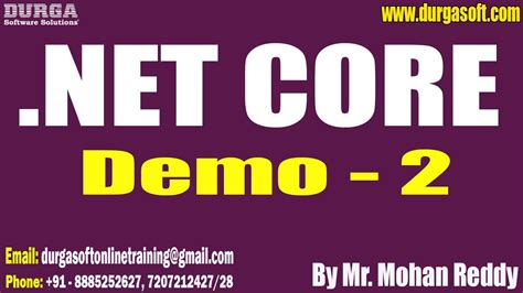 Net Core Tutorials Demo 2 By Mr Mohan Reddy On 19 11 2024