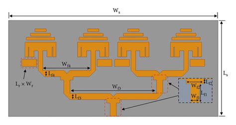 Geometry Of Corporate Fed Microstrip Array Antenna Download Scientific Diagram