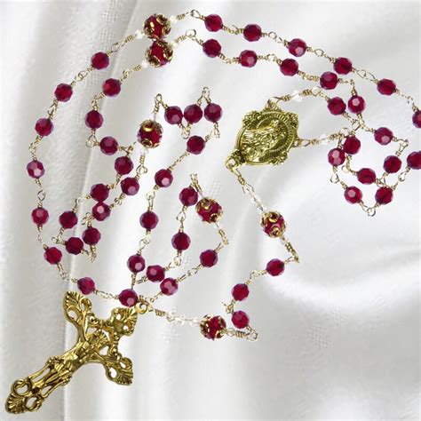 Ruby Rosary Etsy