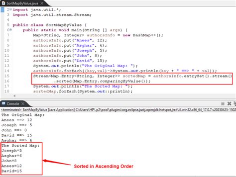 how to sort a map by value in java