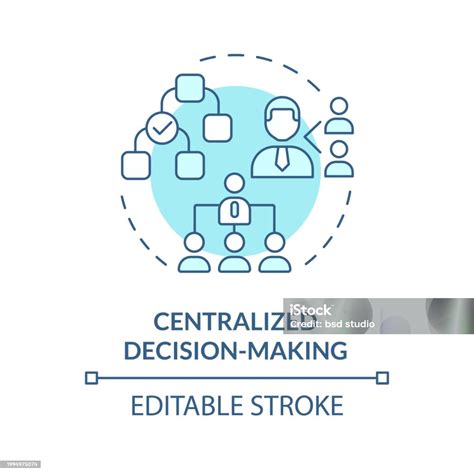 Centralized Decisionmaking Soft Blue Concept Icon Stock Illustration