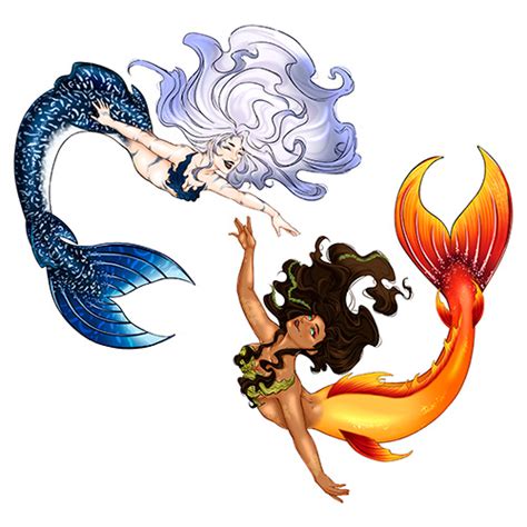 Litha And Yule Solstice Sisters Sereia Guardiã Mermaid Tails