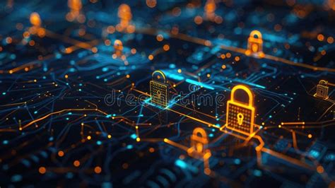 Global Cybersecurity Map With Glowing Locks And Network Lines On A Dark