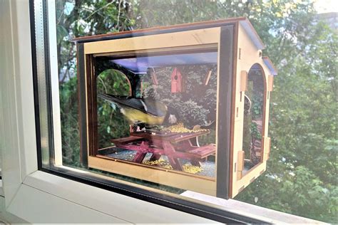 Diy Bird Feeder On The Window Wood Bird Feeder Platform Bird Feeder