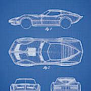 Corvette Patent Blue Digital Art By Dennson Creative Fine Art America