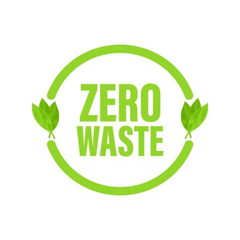Green Zero Waste Sign Vector Logo Illustration Doodle Vector