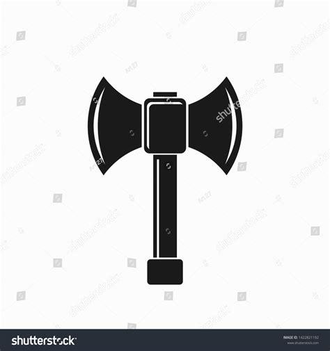 Double Headed Axe Icon Vector Stock Vector Royalty Free 1422821192 Shutterstock