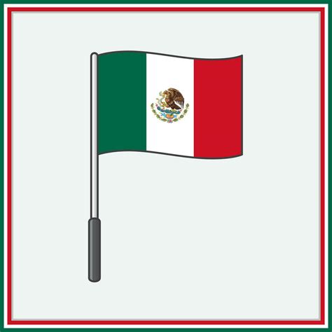 Mexico Flag Cartoon Vector Illustration Flag Of Mexico Flat Icon