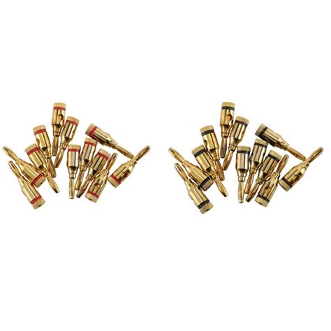 Banana Plugs Open Screw 24k Gold Plated Plugs Audio Jack Connector For