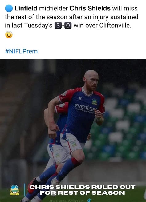 Chris Shields Out For The Season R Irishleaguefootball