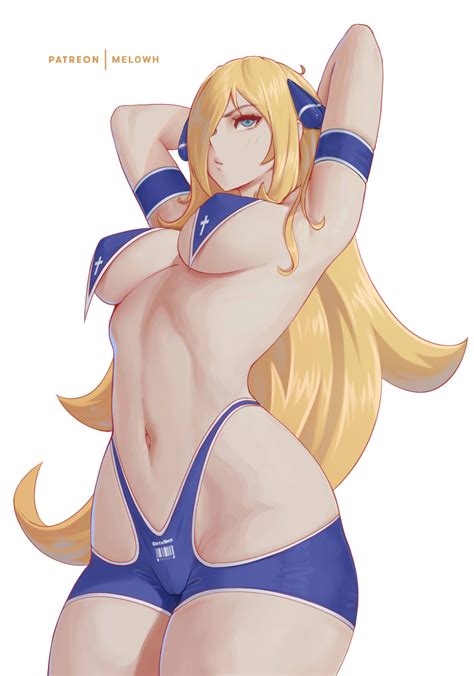 Rule 34 1girls Arms Up Blonde Hair Breasts Cynthia Pokemon Female