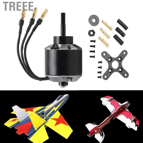 Treee Qa4220 450kv มอเตอร์แบบไม่มีแปรง 80a 2000w ประสิทธิภาพสูง Cnc Machined สำหรับเครื่องบิน Rc