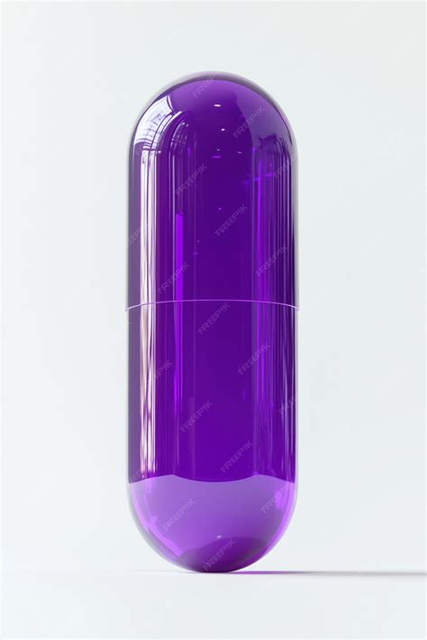 Hyperrealistic 4k Render Of A Vertical Water Purple Capsule Premium