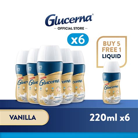 Glucerna Liquid Ready To Drink Rpb Vanilla 220ml [buy 5 Free 1