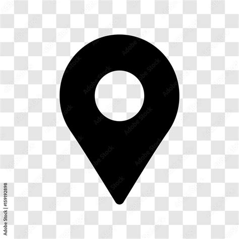 Pin Location Icon Iconic Symbol On Transparency Grid Vector Iconic
