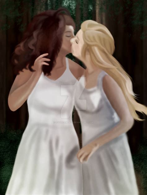 Lesbian Kiss By Icydreamarts On Deviantart