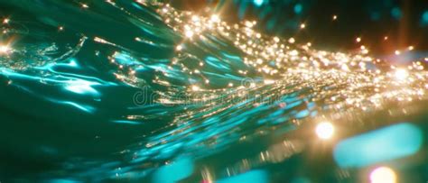 Ripples Of Light And Data Flow Through Fiber Optic Cables Creating Connections Stock