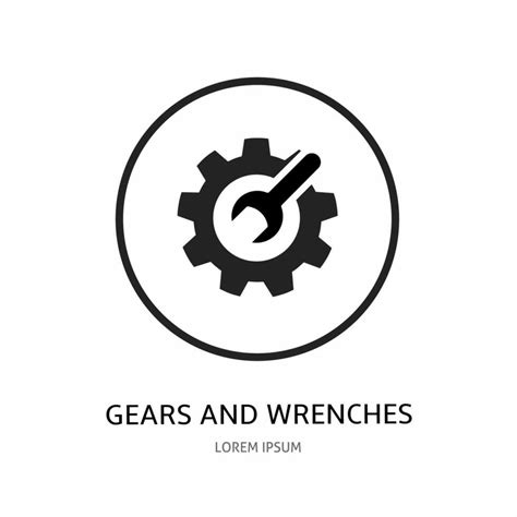 Engranaje Y Llaves Icono Ilustración Firmar Para Logo Valores Vector
