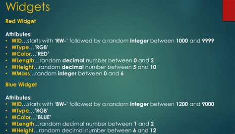 Solved Red Widget Attributes WID Starts With RW Chegg Com