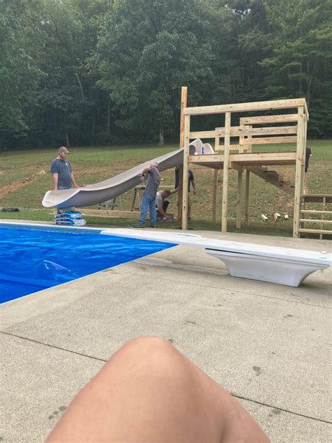 Slide Measurements Diy Pool Slides Inground Pool Deck Slide Diy