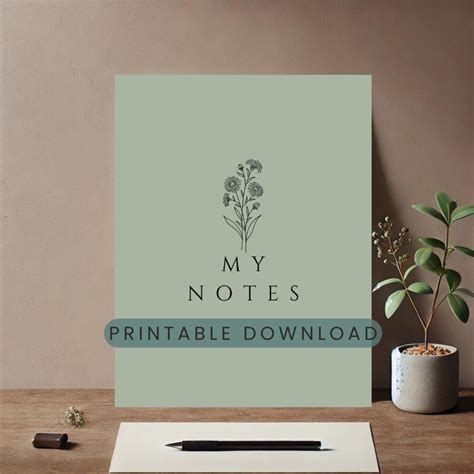 Green Notes Page Bundle Printable Stationery Digital Download Etsy