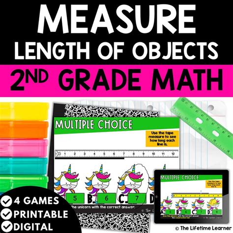 Measure Object Length 2nd Grade Math Task Cards The Lifetime Learner
