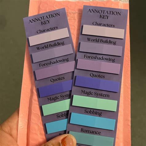 Annotation Bookmark With Tabs Fantasy Romance Thriller Horror