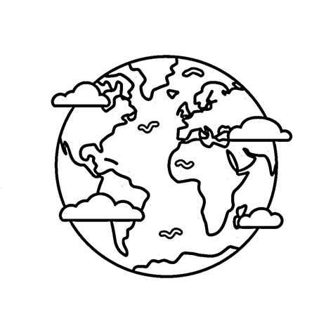 Obris Zemlje I Oblak Bojanje Coloringlib