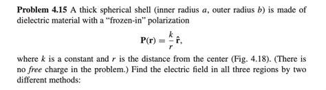 Griffiths Electrodynamics Problem 415 Electric Field For Polarized