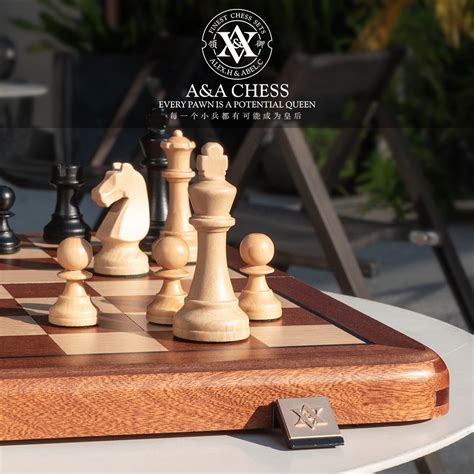 Aanda 38 38cm Wooden Folding Chess Set W 76cm King Height Staunton