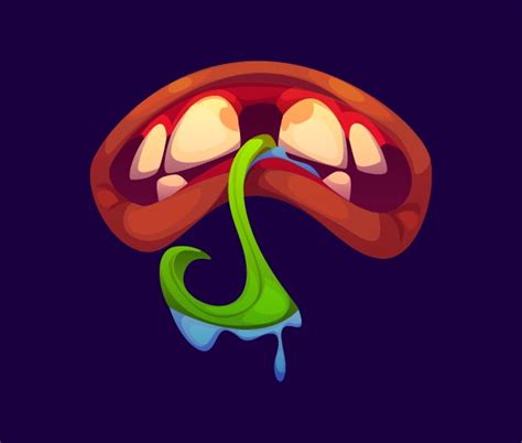 Halloween Monster Mouth With Dripping Saliva Vector Image