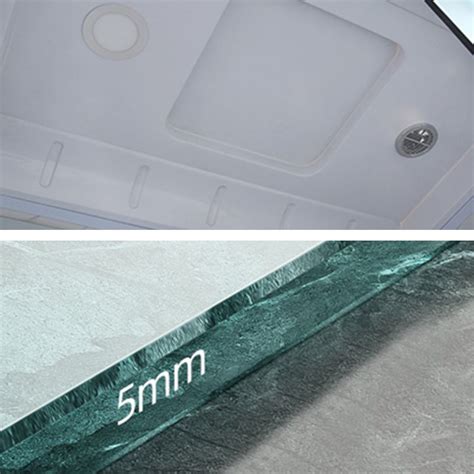 Frosted Tempered Glass Shower Kit With Ceiling And Back Wall Panel