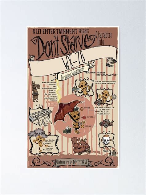 Dont Starve Wx 78 Poster For Sale By Visualdiscord Redbubble